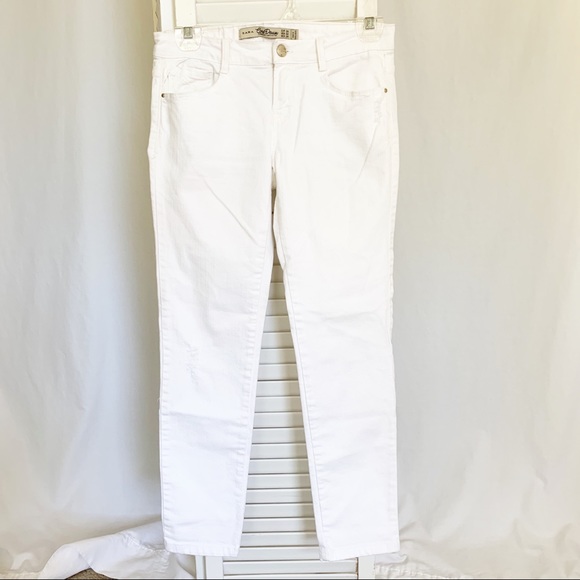 Zara | Pants & Jumpsuits | Euc Zara Core Denim White Trafaluc ...